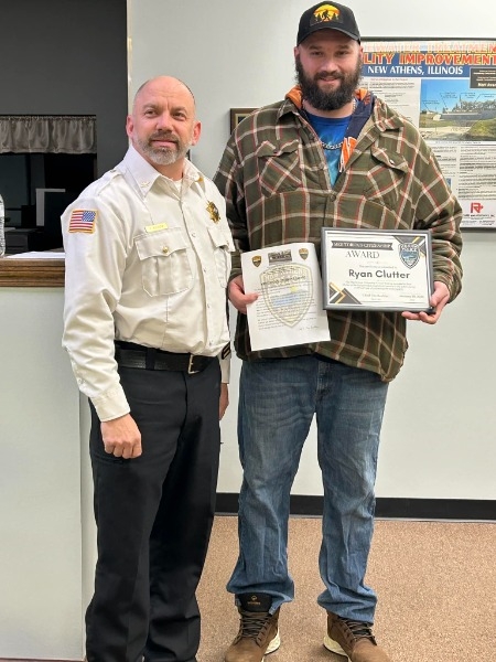 Village of New Athens - RYAN CLUTTER RECEIVES MERITORIOUS CITIZENSHIP AWARD